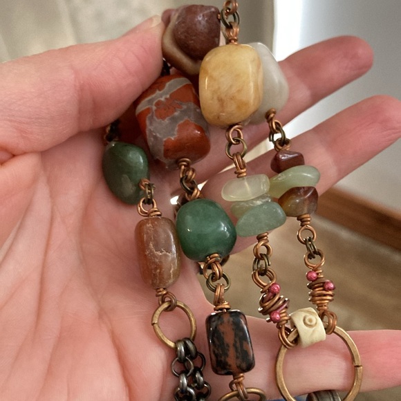 Jewelry | Gypsy Soul Mixed Metals Fork Pendant With Multicolor Stone ...